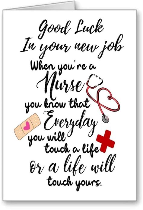Good Luck In Your New Job Nurse Card Nurses Touch A Life Envelope