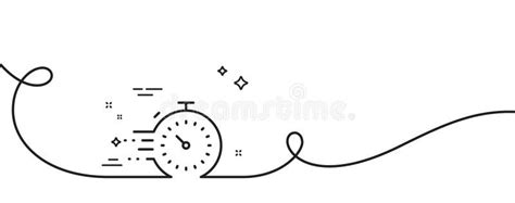 timer line icon time management sign stopwatch continuous line with