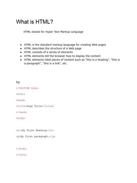 Html Notes Pdf Html Html Element