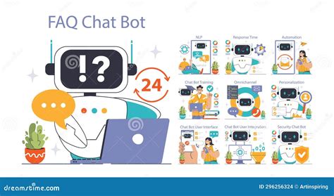 Chat Bot Universe Set Flat Vector Illustration Stock Vector