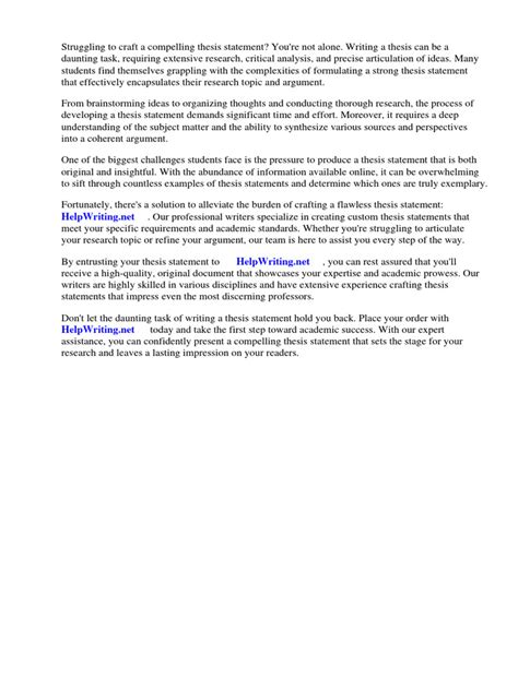 Example Of Thesis Statement Examples Pdf Essays Thesis