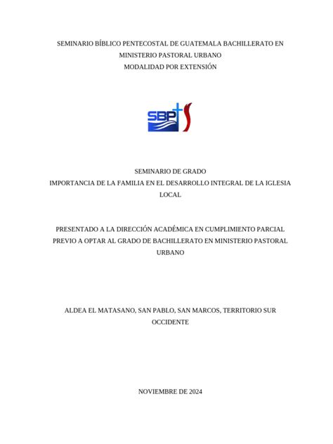 Importancia De La Familia En El Desarrollo De La Iglesia Local 1