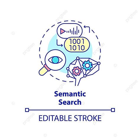Semantic Search Concept Icon Flat Circle Illustration Vector Flat