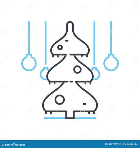 Christmas Tree Line Icon Outline Symbol Vector Illustration Concept Sign Stock Vector