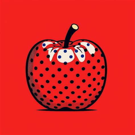 Premium Photo A Red Apple With Polka Dots On It And A Red Background