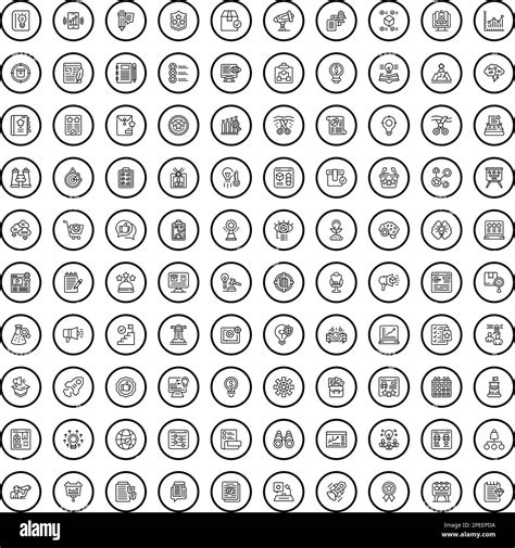 100 Startup Icons Set Outline Illustration Of 100 Startup Icons Vector Set Isolated On White
