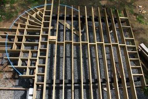 How To Build A Curved Deck Curved Deck Deck Framing Deck With Pergola