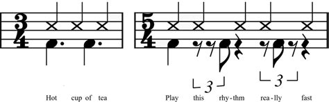 Western Notation For 32 And 53 Polyrhythms With Corresponding Verbal