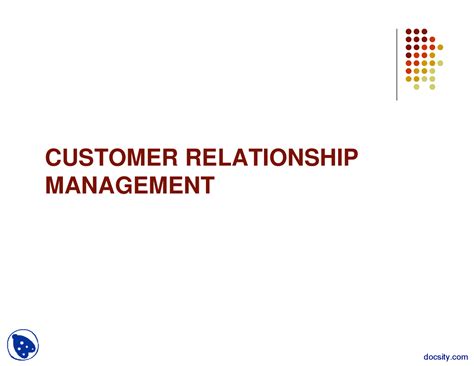 Customer Relationship Managment Managment Informatiion System Lecture