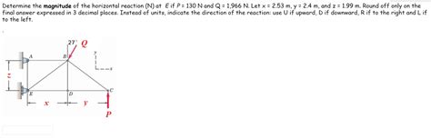 Solved Determine The Magnitude Of The Horizontal Reaction