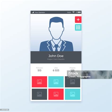 개인 프로필 Ui 응용 프로그램 디자인 벡터 일러스트 레이 션 0명에 대한 스톡 벡터 아트 및 기타 이미지 0명 개념과 주제 그래픽 사용자 인터페이스 Istock