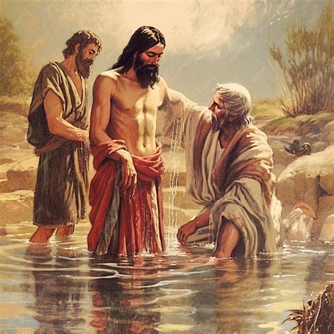 Premium Ai Image John The Baptist Baptize Jesus Christ In The Jordan