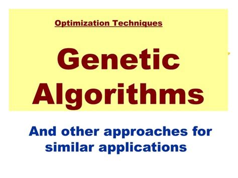 Genetic Algorithm Ppt