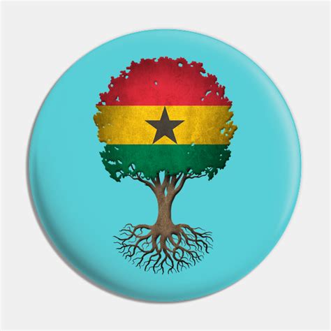 Tree Of Life With Ghana Flag Ghana Pin TeePublic