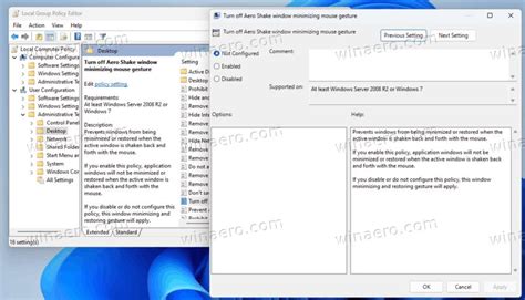 Enable Minimize Windows With Title Bar Shake In Windows 11 Aero Shake
