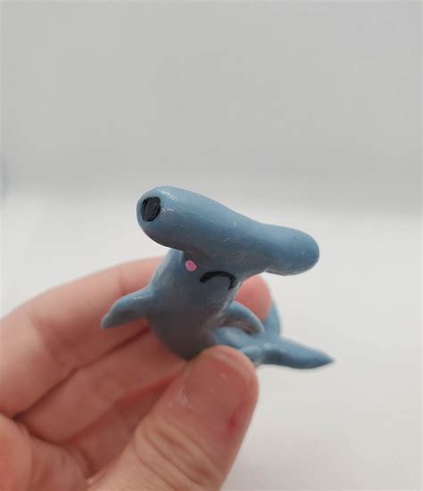 Handmade Mini Hammerhead Shark Polymer Clay Figurine Etsy