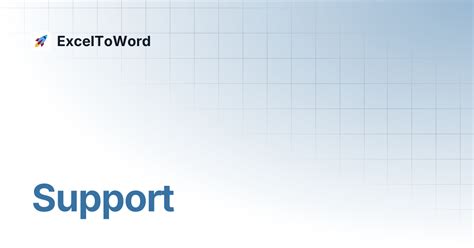 Support Exceltoword