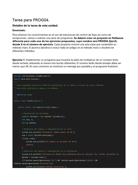 prog04 tarea pdf pdf java lenguaje de programación división