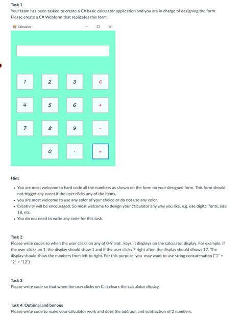 Solved Task Your Team Has Been Tasked To Create A C Basic Chegg