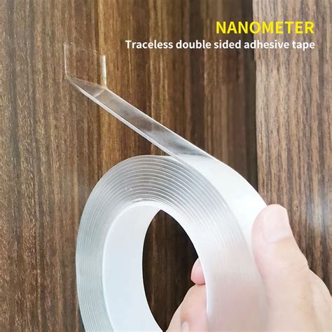 2m 길이 나노 테이프 양면 접착 테이프 재사용 가능한 방수 주방 욕실 용품 장식 테이프 Aliexpress