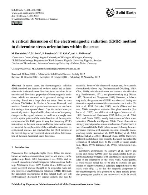 Pdf A Critical Discussion Of The Electromagnetic Radiation Emr