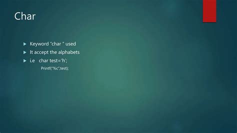Data Types And Variable Of C Programming Language Ppt