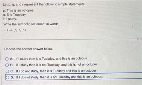 solved let p q and r represent the following simple