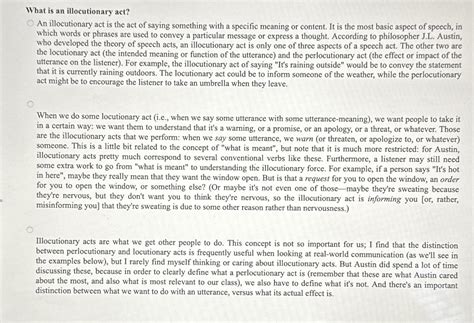 Solved What Is An Illocutionary Actan Illocutionary Act Is