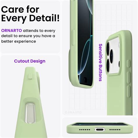 Ornarto Designed For Iphone 17 Pro Max Case 6 9 Liquid Silicone Soft