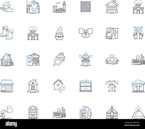 space planning company line icons collection layout design organize