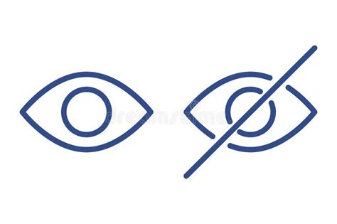 Simple System Icons View And Hide Vector Isolated Stock Illustration