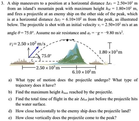 Solved 3 A Ship Maneuvers To A Position At A Horizontal Distance R