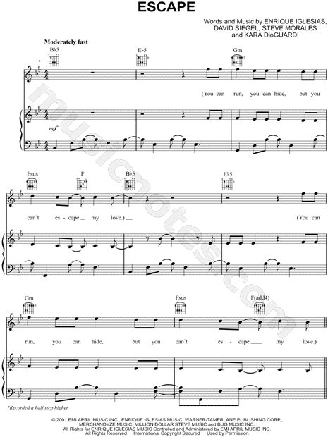 Enrique Iglesias Escape Lyrics