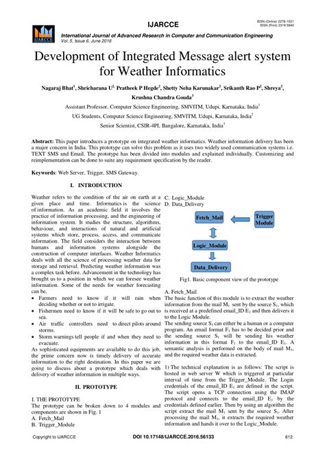 Pdf Development Of Integrated Message Alert System For Weather