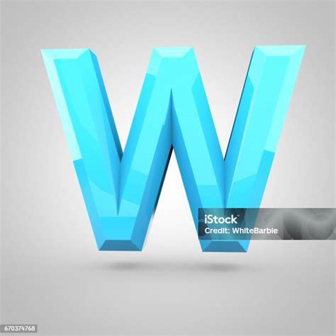 낮은 폴 리 알파벳 문자 대문자 W 흰색 배경에 고립 된 블루 0명에 대한 스톡 벡터 아트 및 기타 이미지 0명 3차원 형태 금속 Istock