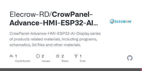 GitHub Elecrow RD CrowPanel Advance HMI ESP32 AI Display CrowPanel