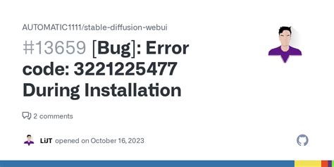 Bug Error Code 3221225477 During Installation · Issue 13659