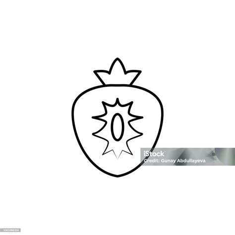 단면 딸기 개요 아이콘입니다 과일 아이콘의 요소입니다 웹사이트 디자인 및 개발 응용 프로그램 개발에 대 한 얇은 라인 아이콘 프리미엄 아이콘 0명에 대한 스톡 벡터 아트 및