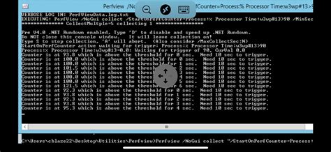 Logging Perfview Command Trigger Being Executed Incorrectly On