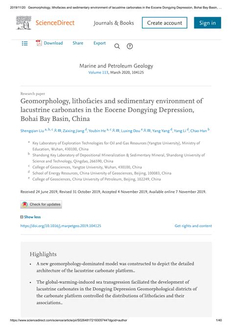 Pdf Geomorphology Lithofacies And Sedimentary Environment Of