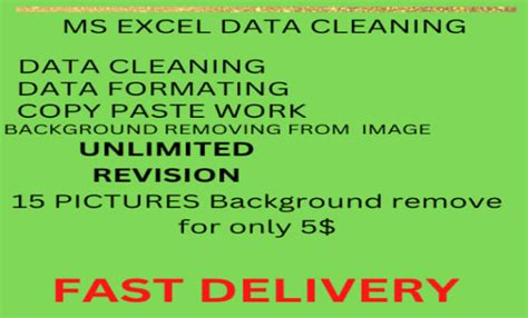 do ms excel data cleaning and background image remove copy paste work