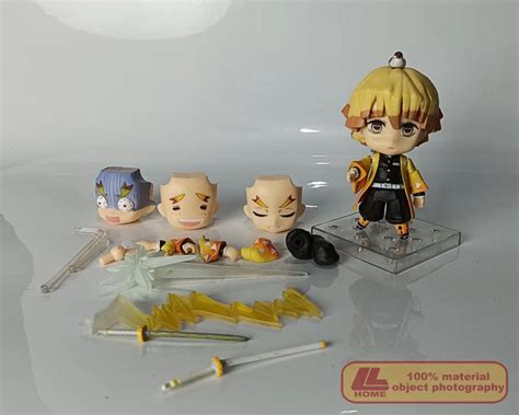 Anime Demon Slayer Zenitsu Agatsuma Big Head Cute Action Figure Toy Gift Eur