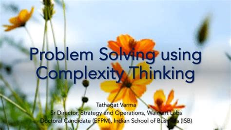 Problem Solving Using Complexity Thinking Ppt Problem Solving Using Complexity Thinking Ppt