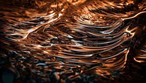 Smooth Metallic Wave Pattern Reflects Abstract Creativity Generated By Ai Stock Illustration