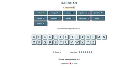 GitHub Rahul Kabra Hangman A React Based Hangman Game Comprising Of Categories And