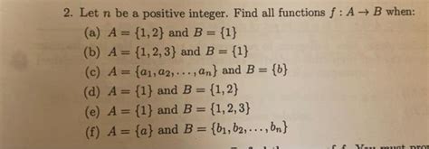 Solved Let N Be A Positive Integer Find All Functions Chegg