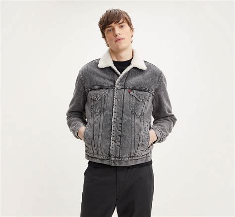 Vintage Relaxed Fit Sherpa Trucker Jacket Grey Levis® Us