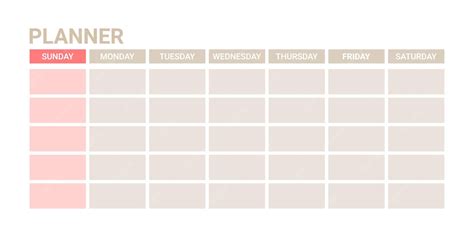 한 페이지의 주 템플릿 일일 일정에 대한 플래너 주간 영어 주최자 플래너 템플릿 프리미엄 벡터