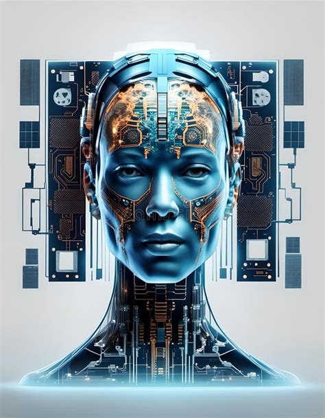 Female Head With A Circuit Board Generative Ai Stock Illustration Illustration Of Brain