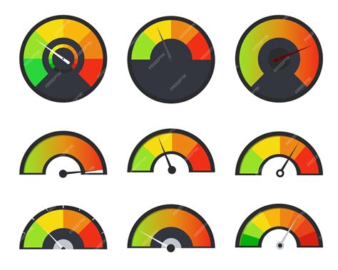 Premium Vector Speedometer Gauge Meter Icons Customer Satisfaction Indicators With Poor And